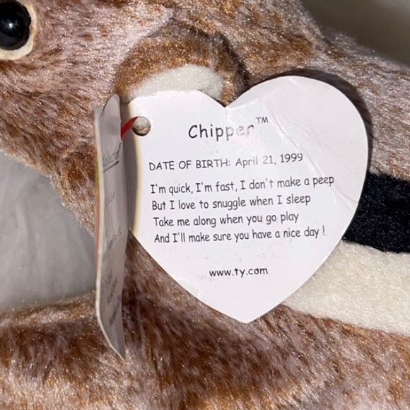 Ty | Toys | Vintage 999 Ty Beanie Babies Chipper The Chipmunk 4259 New ...